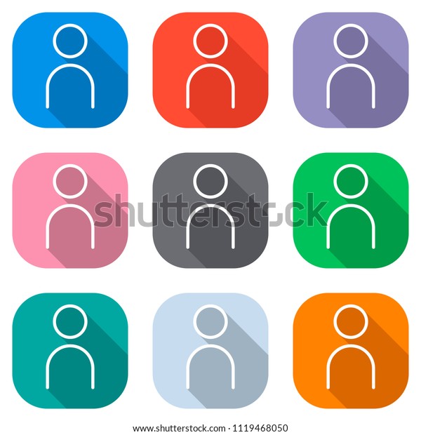Simple Person Icon Linear Symbol Thin Stock Vector (Royalty Free ...