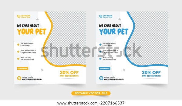 Simple Pet Care Service Web Banner Stock Vector (Royalty Free ...