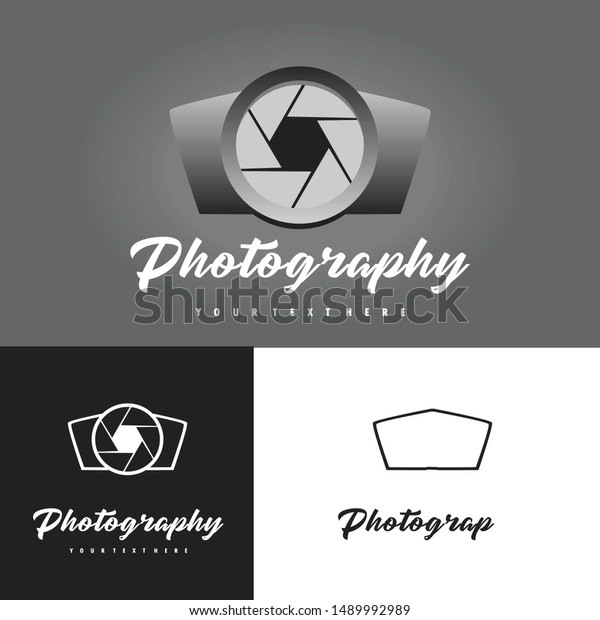 Simple Photography Logo Set Option Gray Stock Vector (Royalty Free ...