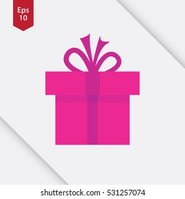 Simple Pink Christmas Present Symbol Flat Stock Vector (Royalty Free ...