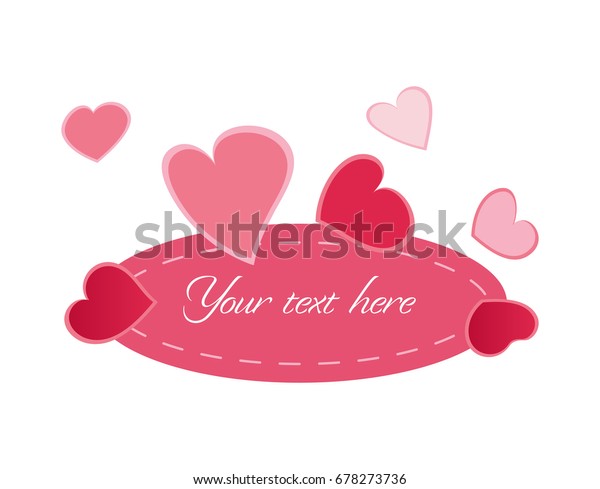 Simple Pink Label Design Handdrawn Hearts Stock Vector (Royalty Free ...