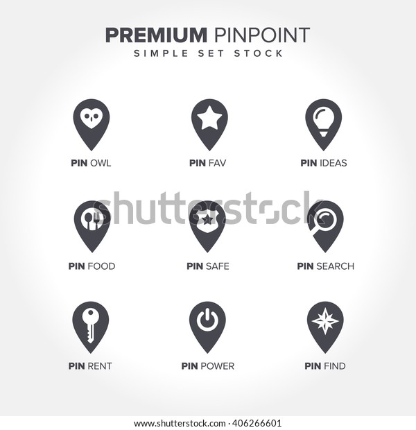 Simple Pins Set Bundle Icon Stock Vector (Royalty Free) 406266601