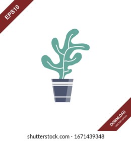 Simple Plant Illustration Concept Vector Design Stock Vector (Royalty ...