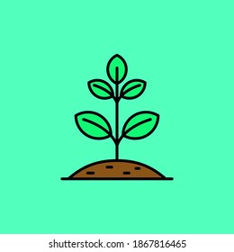 Simple Plant Vector Illustration Isolated On Stock Vector (Royalty Free ...