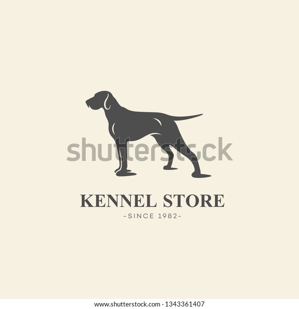 Simple Pointer Dog Logo Design Template: เวกเตอร์สต็อก (ปลอดค่า ...