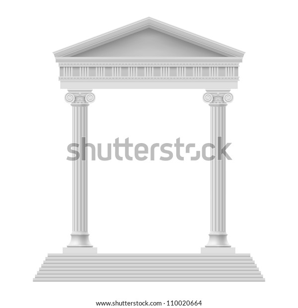 Simple Portico Ancient Temple Colonnade Illustration Stock Vector ...