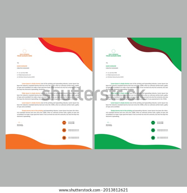 Simple Professional Letterhead Design Template Stock Vector (Royalty ...