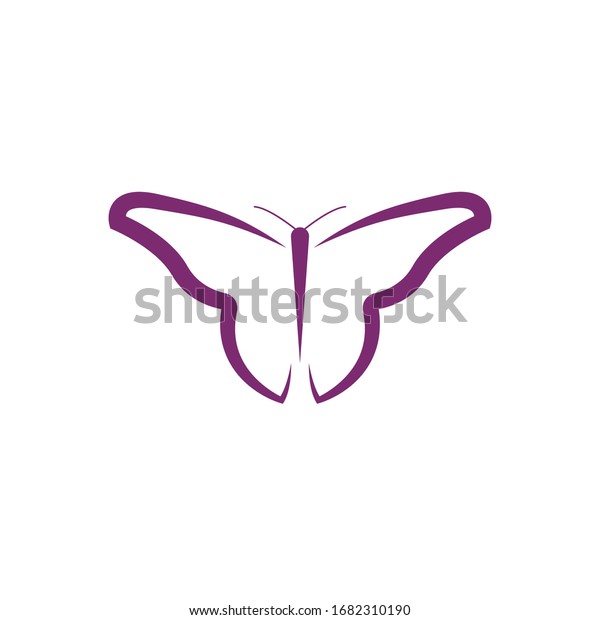 Simple Purple Butterfly Logo Design Template Stock Vector (Royalty Free ...