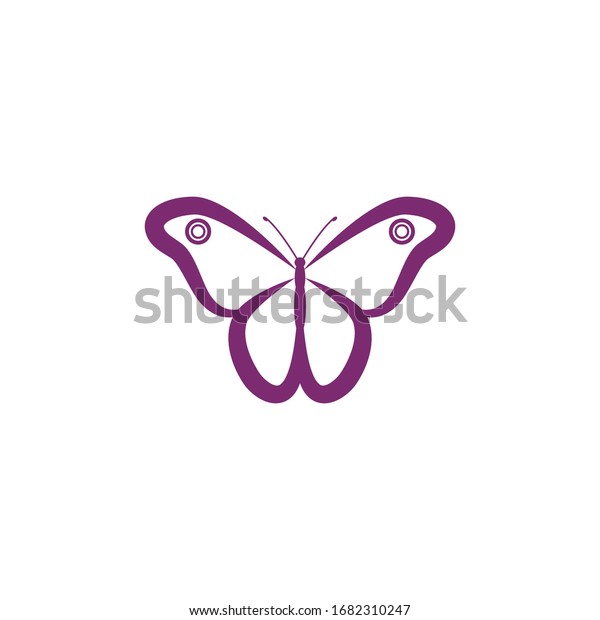 Simple Purple Butterfly Logo Design Template Stock Vector (Royalty Free ...