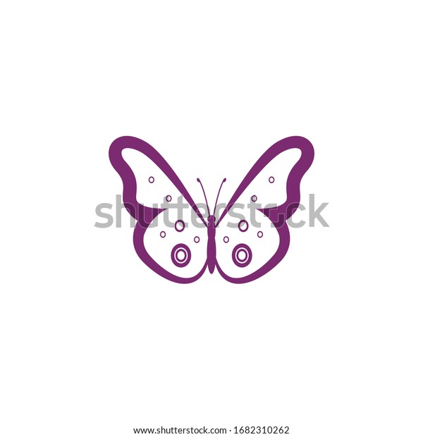 Simple Purple Butterfly Logo Design Template Stock Vector (Royalty Free ...