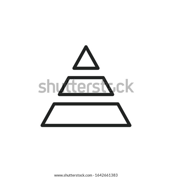 Simple Pyramid Chart Line Icon Stroke Stock Vector (Royalty Free ...
