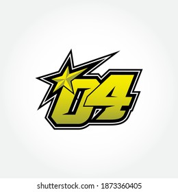 Simple Racing Start Number 04 Vector Stock Vector (Royalty Free ...
