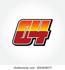 Simple Racing Start Number 04 Vector Stock Vector (Royalty Free ...