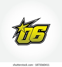 Simple Racing Start Number 06 Vector Stock Vector (Royalty Free ...