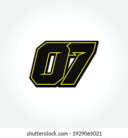 Simple Racing Start Number 07 Vector Stock Vector (Royalty Free ...