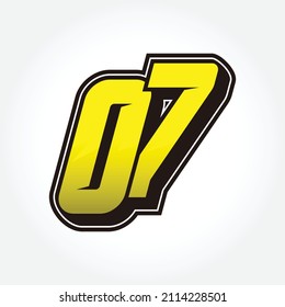 Simple Racing Start Number 07 Vector Stock Vector (Royalty Free ...