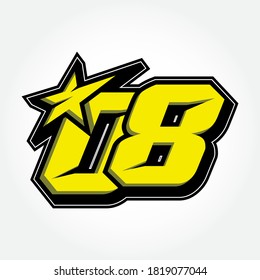 Simple Racing Start Number 09 Vector Stock Vector (Royalty Free) 1819078577