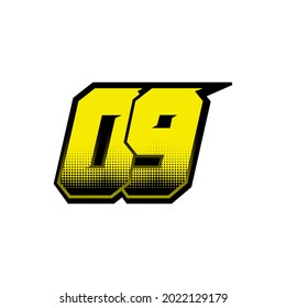 Simple Racing Start Number 09 Vector Stock Vector (Royalty Free ...