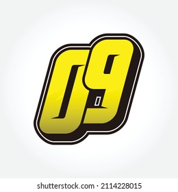 Simple Racing Start Number 09 Vector Stock Vector (Royalty Free ...
