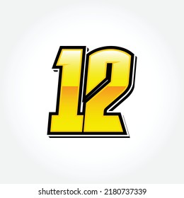 Simple Racing Start Number 12 Vector Stock Vector (Royalty Free ...