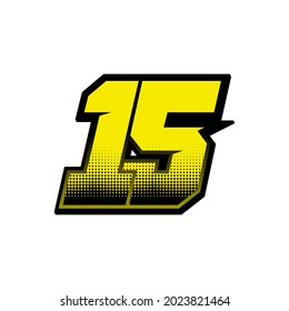 Simple Racing Start Number 15 Vector Stock Vector (Royalty Free ...