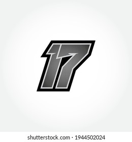Simple Racing Start Number 17 Vector Stock Vector (Royalty Free ...