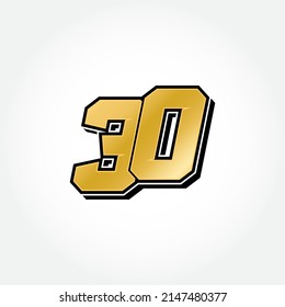 Simple Racing Start Number 30 Vector Stock Vector (Royalty Free ...