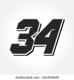 Simple Racing Start Number 34 Vector Stock Vector (Royalty Free ...