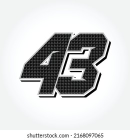 Simple Racing Start Number 43 Vector Stock Vector (Royalty Free ...