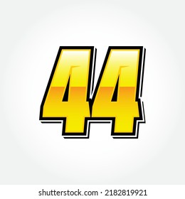 Simple Racing Start Number 44 Vector Stock Vector (Royalty Free ...