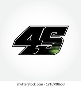 Simple Racing Start Number 45 Vector Stock Vector (Royalty Free ...