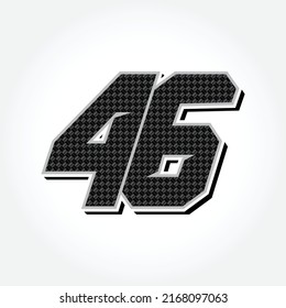 Simple Racing Start Number 46 Vector Stock Vector (Royalty Free ...
