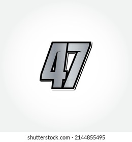 Simple Racing Start Number 47 Vector Stock Vector (Royalty Free ...