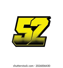 Simple Racing Start Number 52 Vector Stock Vector (Royalty Free) 2026006430
