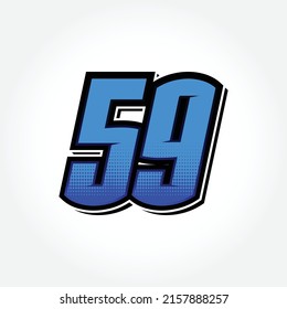 Simple Racing Start Number 59 Vector Stock Vector (Royalty Free ...