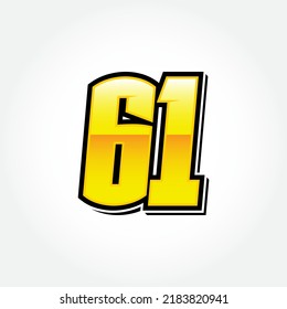 Simple Racing Start Number 61 Vector Stock Vector (Royalty Free ...