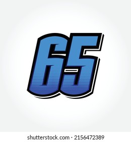 Simple Racing Start Number 65 Vector Stock Vector (Royalty Free ...