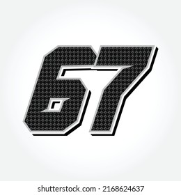 Simple Racing Start Number 67 Vector Stock Vector (Royalty Free ...