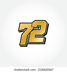 Simple Racing Start Number 72 Vector Stock Vector (Royalty Free ...
