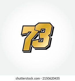 Simple Racing Start Number 73 Vector Stock Vector (Royalty Free ...