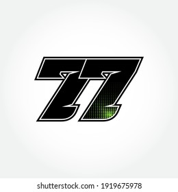 Simple Racing Start Number 77 Vector Stock Vector (Royalty Free ...