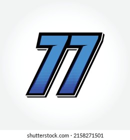 Simple Racing Start Number 77 Vector Stock Vector (Royalty Free ...