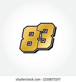 Simple Racing Start Number 83 Vector Stock Vector (Royalty Free ...