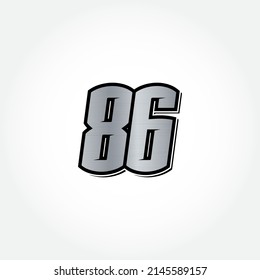 Simple Racing Start Number 86 Vector Stock Vector (Royalty Free ...