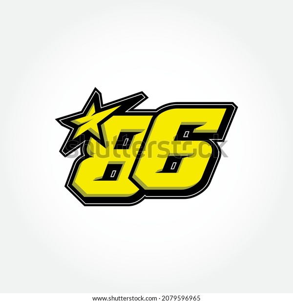 Simple Racing Start Number 86 Vector Stock Vector (Royalty Free ...