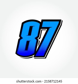Simple Racing Start Number 87 Vector Stock Vector (Royalty Free ...
