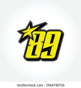 Simple Racing Start Number 89 Vector Stock Vector (Royalty Free ...