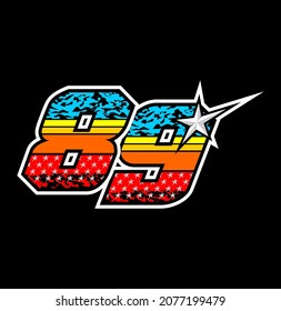 Simple Racing Start Number 89 Vector Stock Vector (Royalty Free) 2077199479