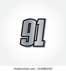 Simple Racing Start Number 91 Vector Stock Vector (Royalty Free ...