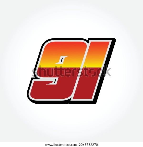 Simple Racing Start Number 91 Vector Stock Vector (Royalty Free ...
